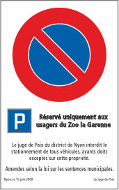 Interdiction de parquer avec mise à ban (exemple)